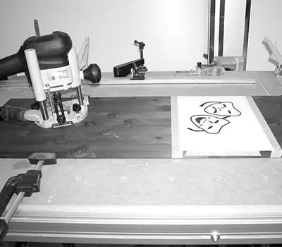 Rout pictures and letters into wood using the router